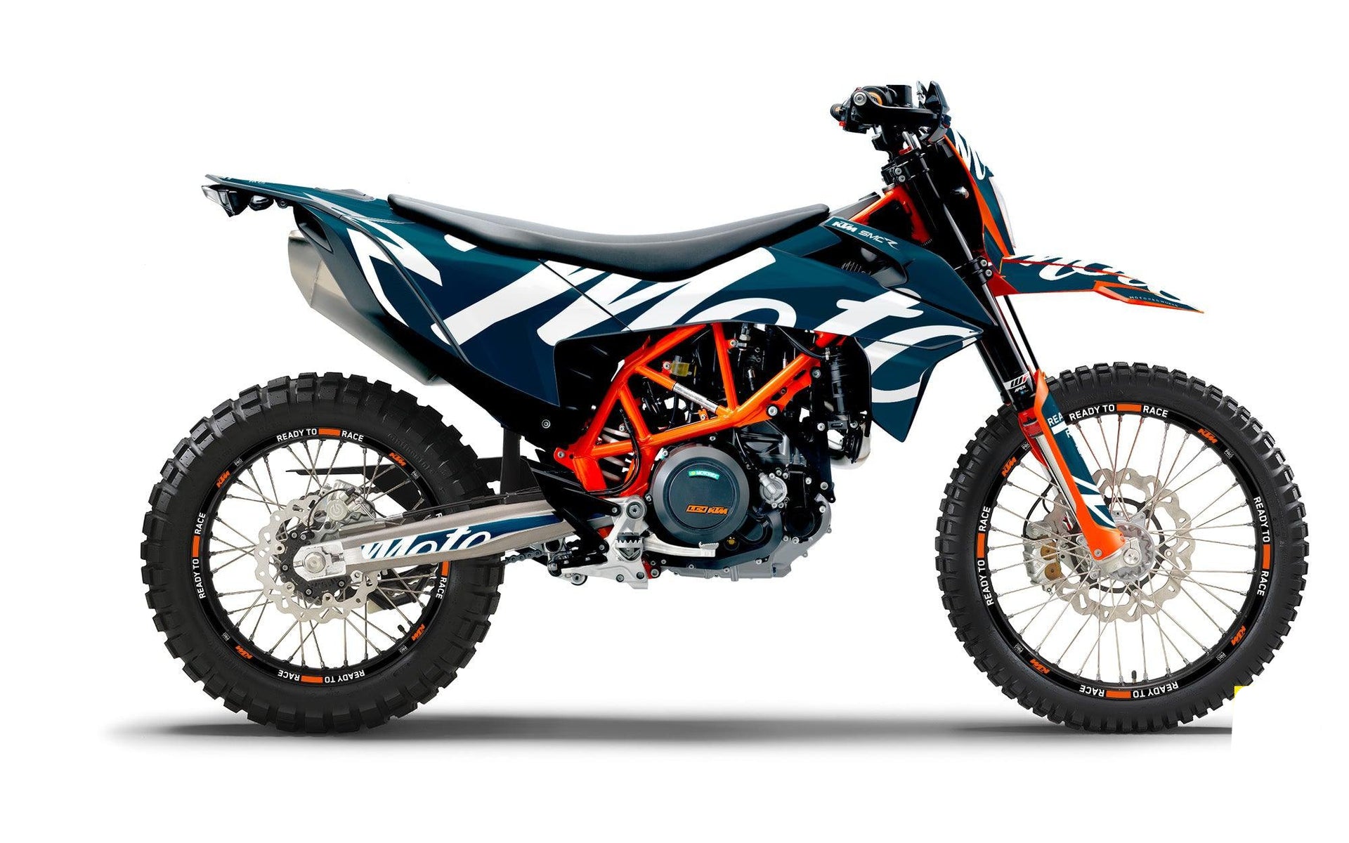 KTM 690 Enduro GRAPHICS - "Script" (Blue) – MotoProWorks