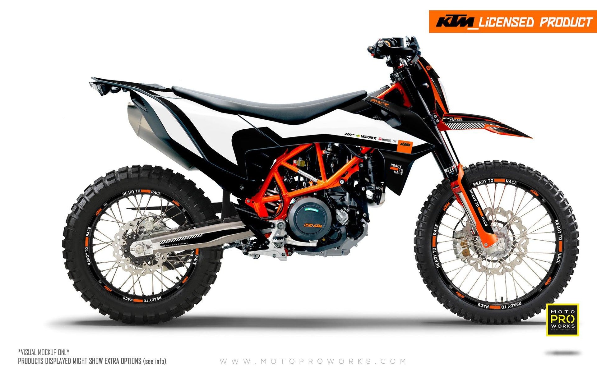 KTM 690 Enduro GRAPHICS - "Sprint" (Black/White) – MotoProWorks