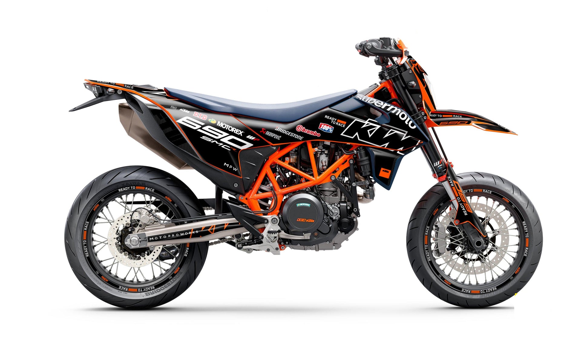 KTM 690 Enduro GRAPHICS - "Corsa" (Black) – MotoProWorks