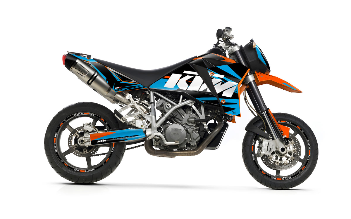 KTM 950 SM / SMR GRAPHICS - "Edge" (Blue) – MotoProWorks