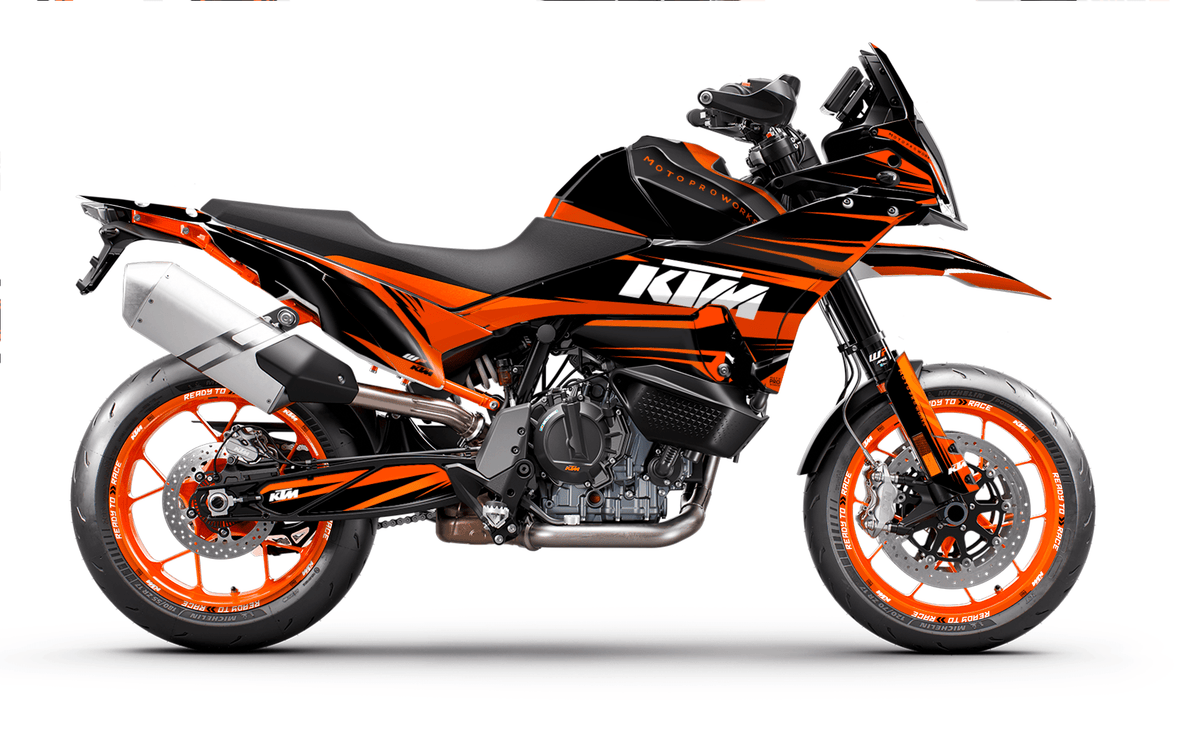 KTM 890 SMT GRAPHICS - "Edge" (Orange) – MotoProWorks