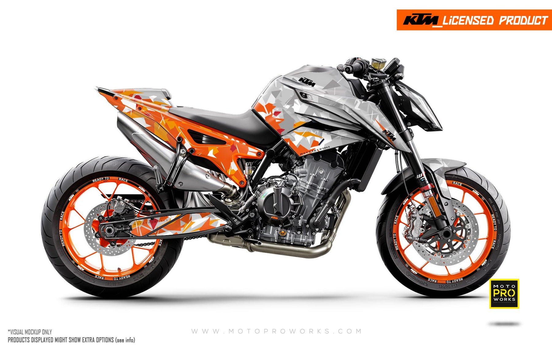 KTM 790/890 Duke GRAPHICS - "Flake" (Orange/Grey) – MotoProWorks ...