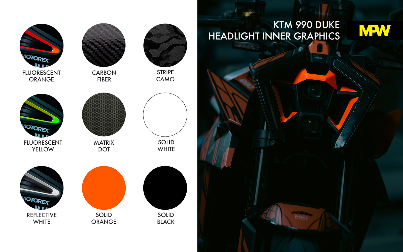 Headlight Inner Graphics - KTM 990 Duke – MotoProWorks