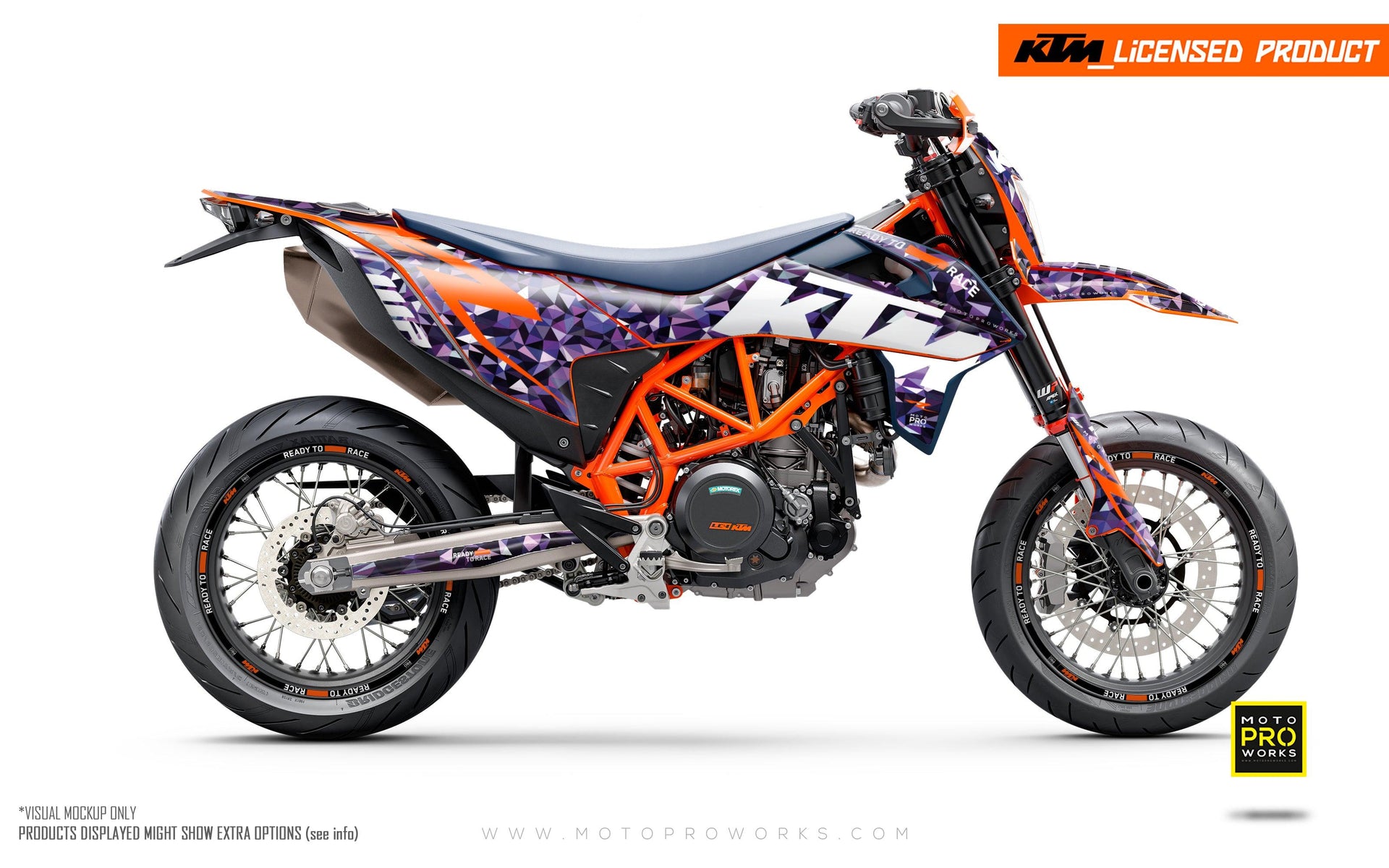 KTM 690 Enduro GRAPHICS - "Polyatomic" (Purple) – MotoProWorks