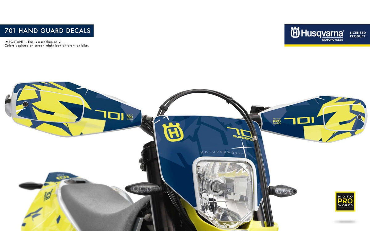Husqvarna 701 Enduro Graphics - "Flake" (Yellow/Blue) – MotoProWorks
