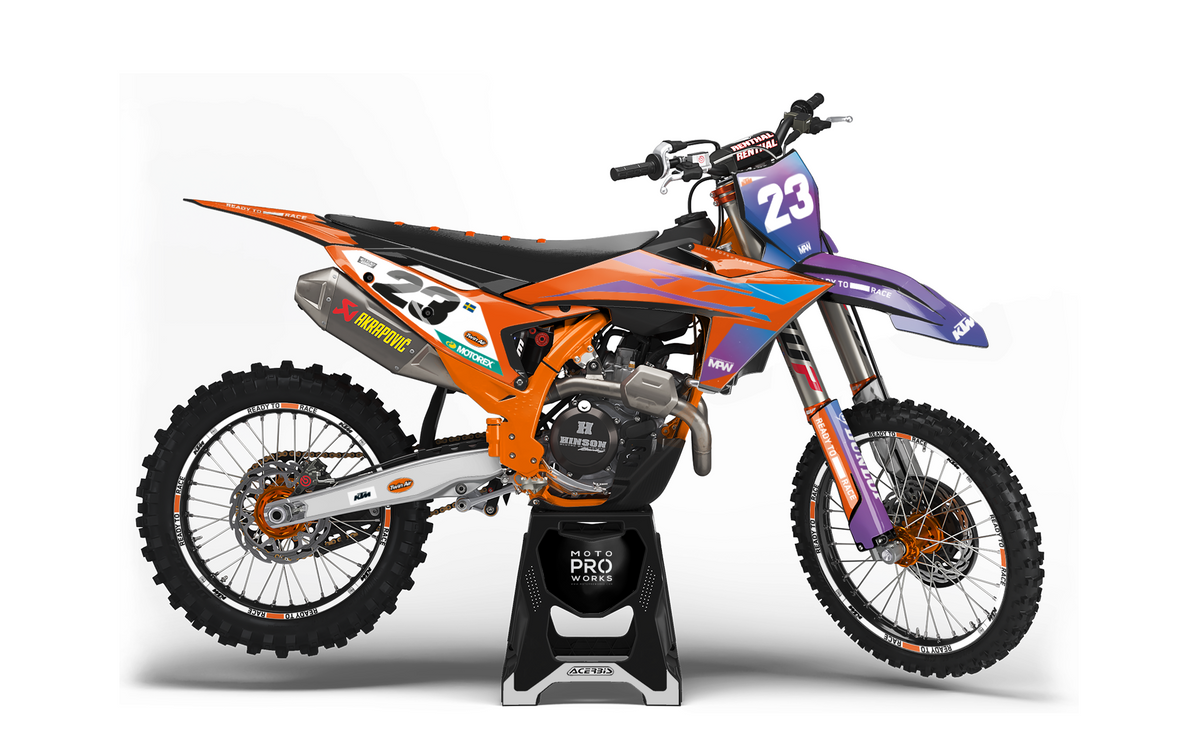 KTM EXC / EXC-F GRAPHICS - “OnTrack" (Orange/Gradient) – MotoProWorks