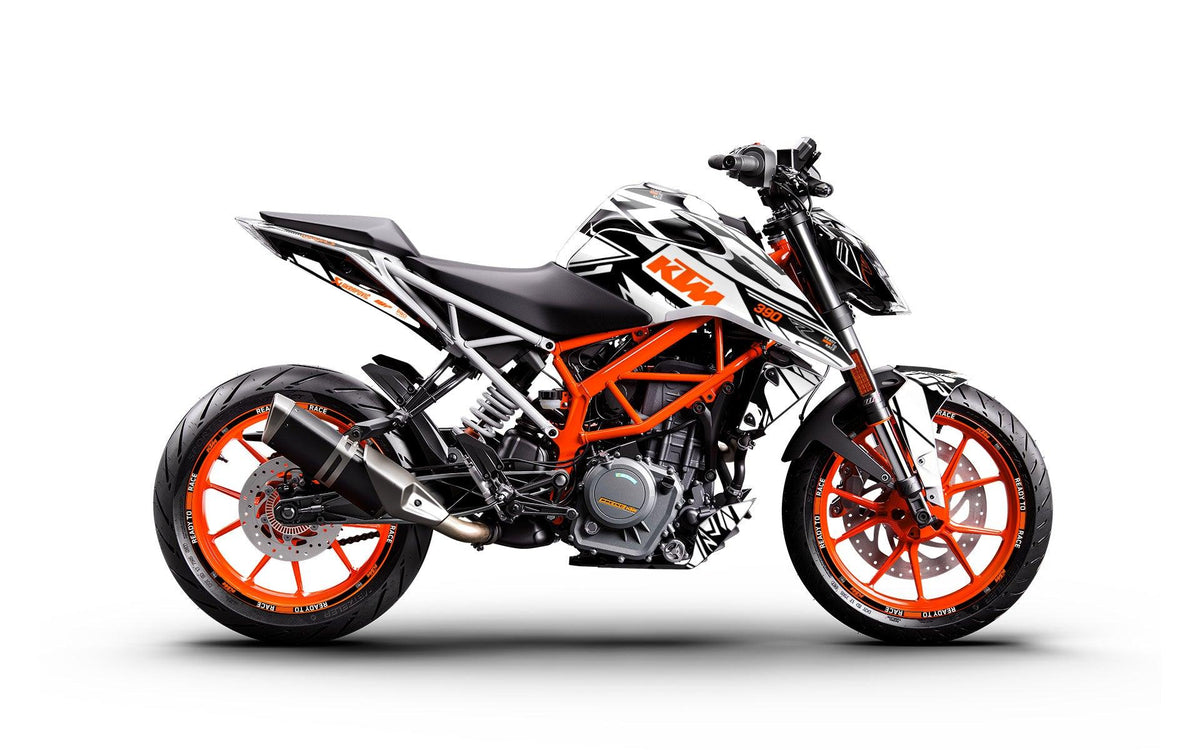 KTM 200 Duke GRAPHICS - "Pulse" (Black/White) – MotoProWorks