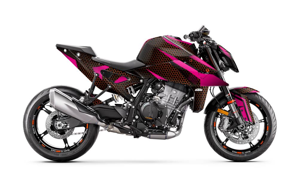 KTM 990 Duke GRAPHICS - "Arcane" (Orange/Pink) – MotoProWorks