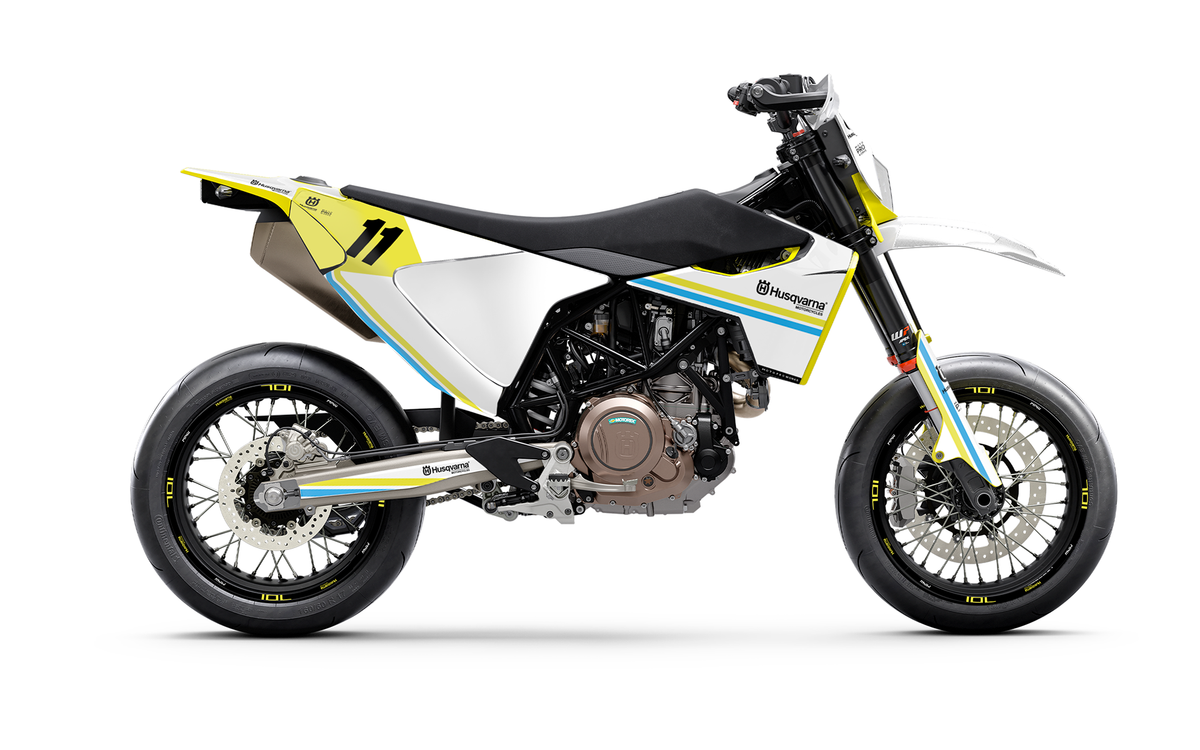 Husqvarna 701 GRAPHICS - "Duoline" (White) – MotoProWorks