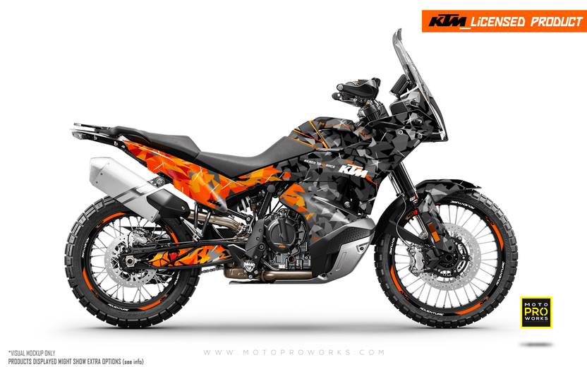 KTM 790/890 Adventure R/S 2023 GRAPHICS - "Flake" (Black/Orange ...