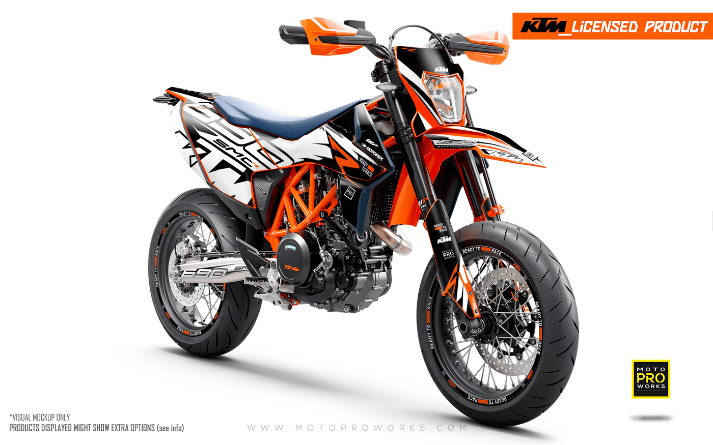 KTM 690 Enduro GRAPHICS - "Quickshift" (Black/White) – MotoProWorks