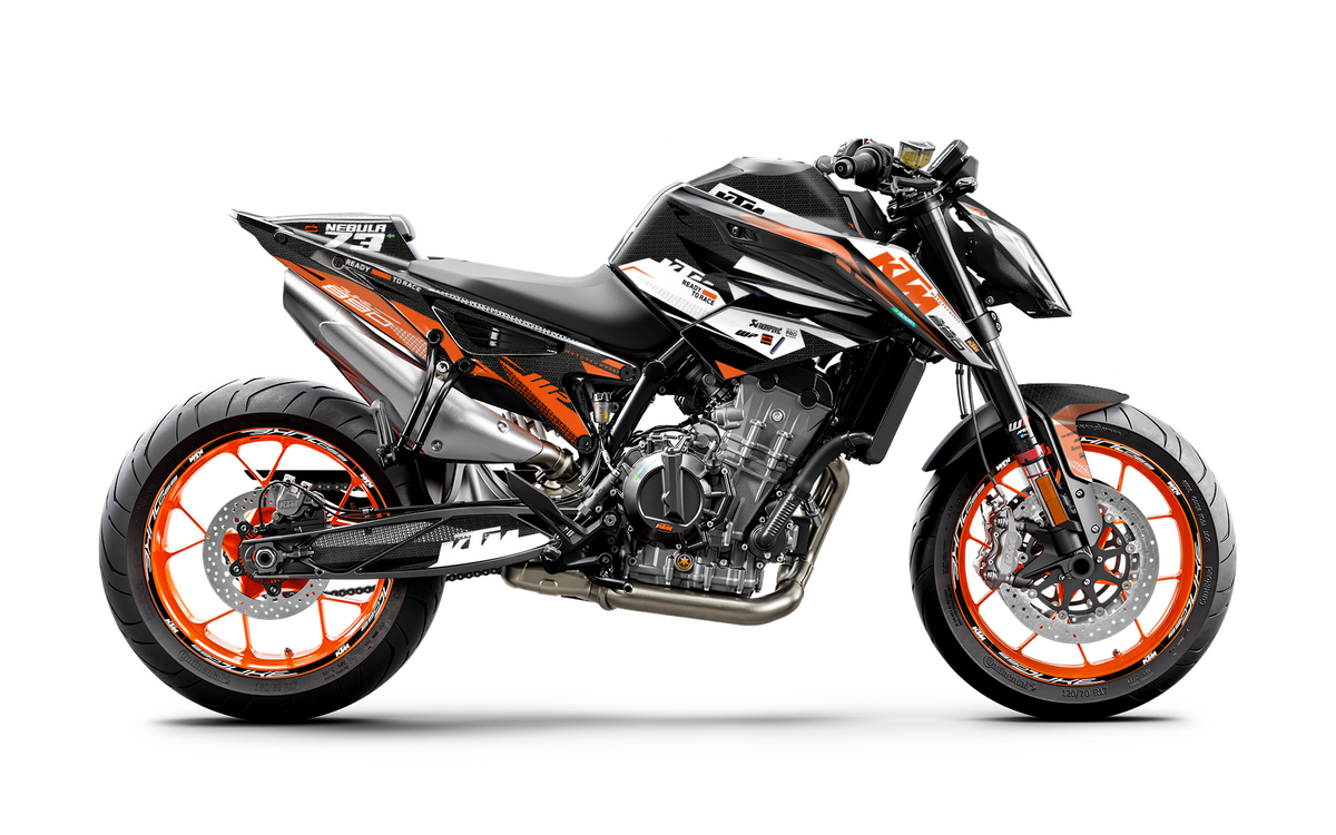 KTM 790/890 Duke GRAPHICS - "Nebula" (Orange/White) – MotoProWorks