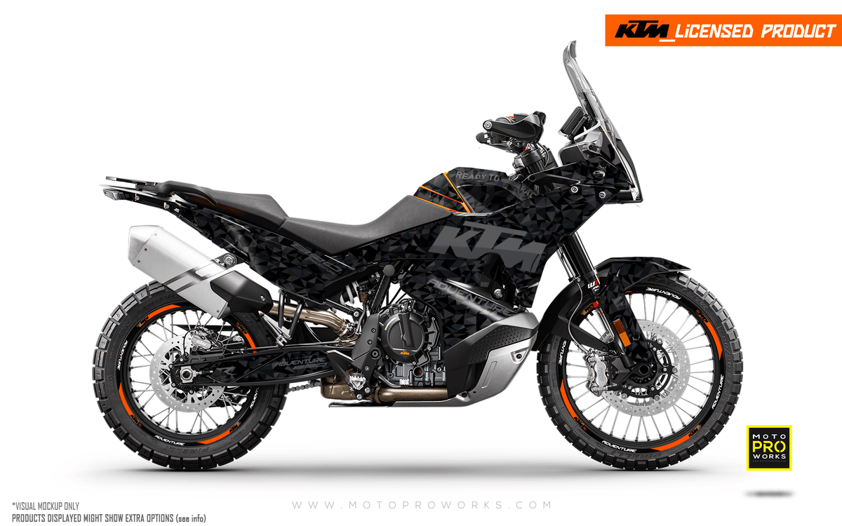 KTM 790/890 Adventure R/S 2023 GRAPHICS - "Polyatomic" (Stealth) – MotoProWorks | Decals and ...