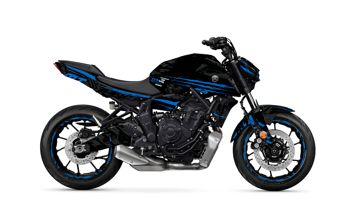Yamaha MT 07 Graphics - "Venom" (Blue) – MotoProWorks
