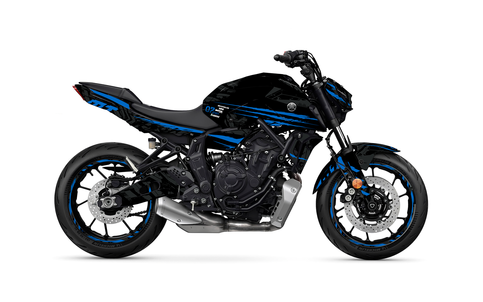 Yamaha MT 07 Graphics - "Venom" (Blue) – MotoProWorks