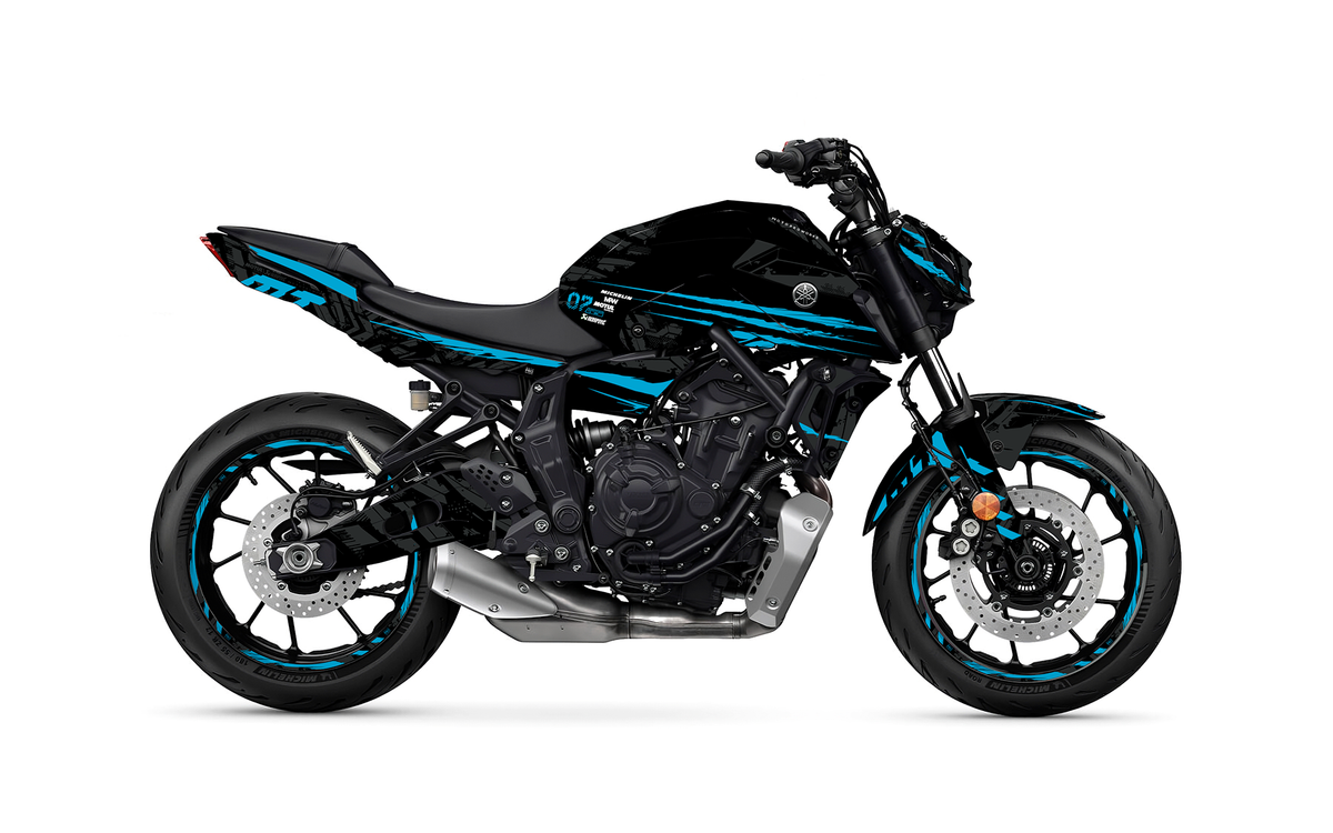Yamaha MT-07 Graphics - "Venom" (Light Blue) – MotoProWorks