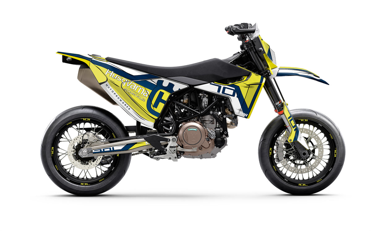 Husqvarna 701 Enduro GRAPHICS - "Celltrace" (Yellow) – MotoProWorks