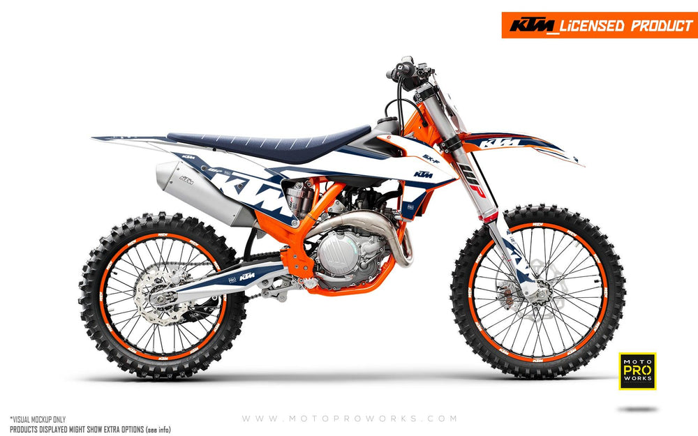 KTM XC / XC-F / XC-W GRAPHICS - "Mounty" (Blue/White) – MotoProWorks