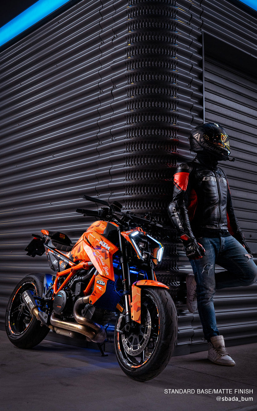 KTM 1390 Super Duke R/Evo GRAPHICS - "Flake" (Orange/Black) – MotoProWorks