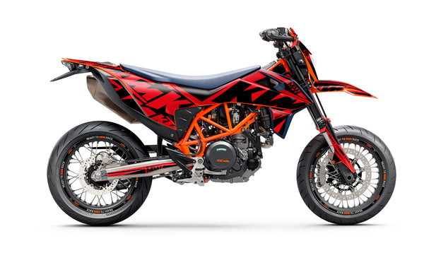 KTM 690 SMC-R GRAPHICS - "Kickdrift" (Red) – MotoProWorks
