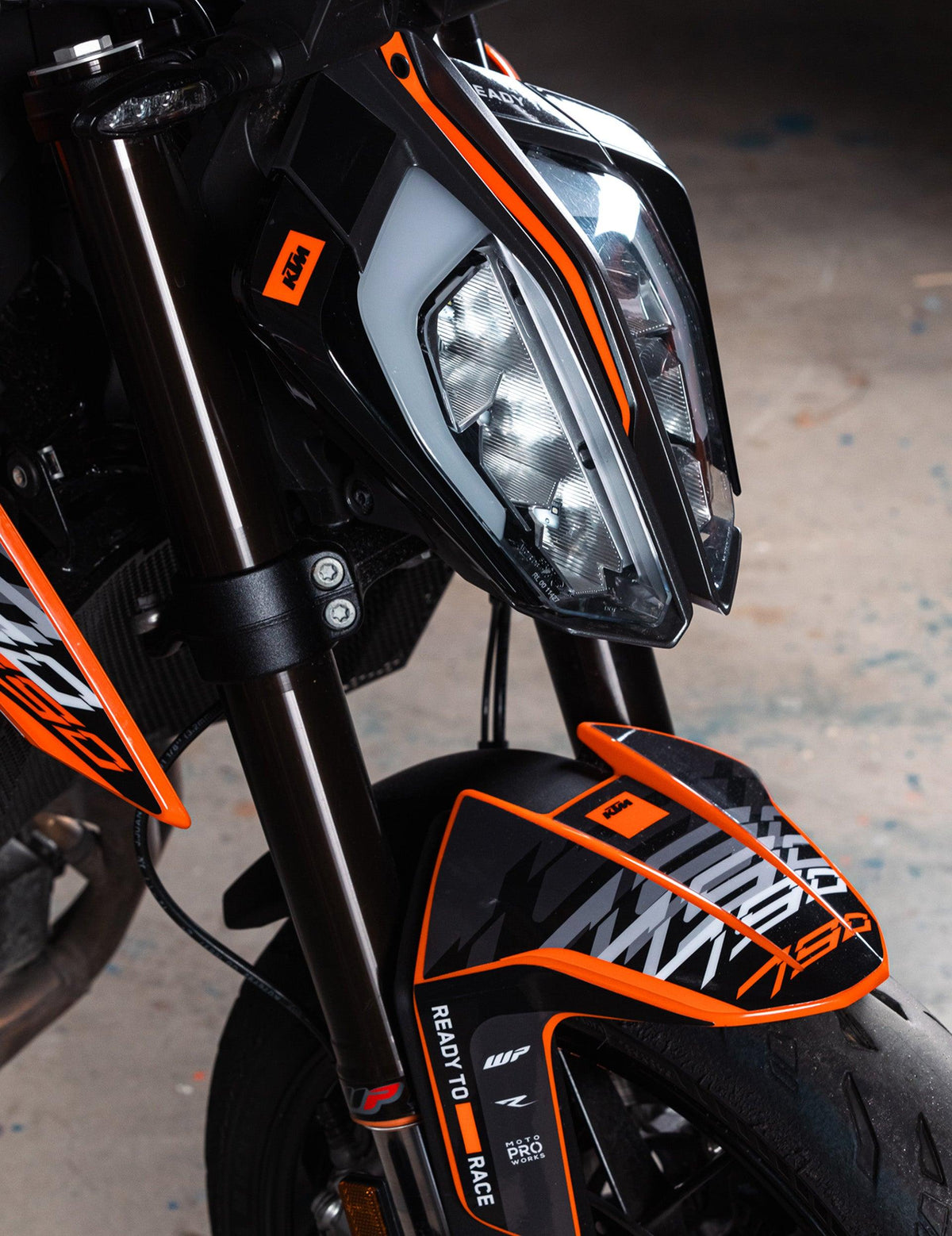 KTM 790/890 Duke GRAPHICS - "Warp" (Black/Orange) – MotoProWorks