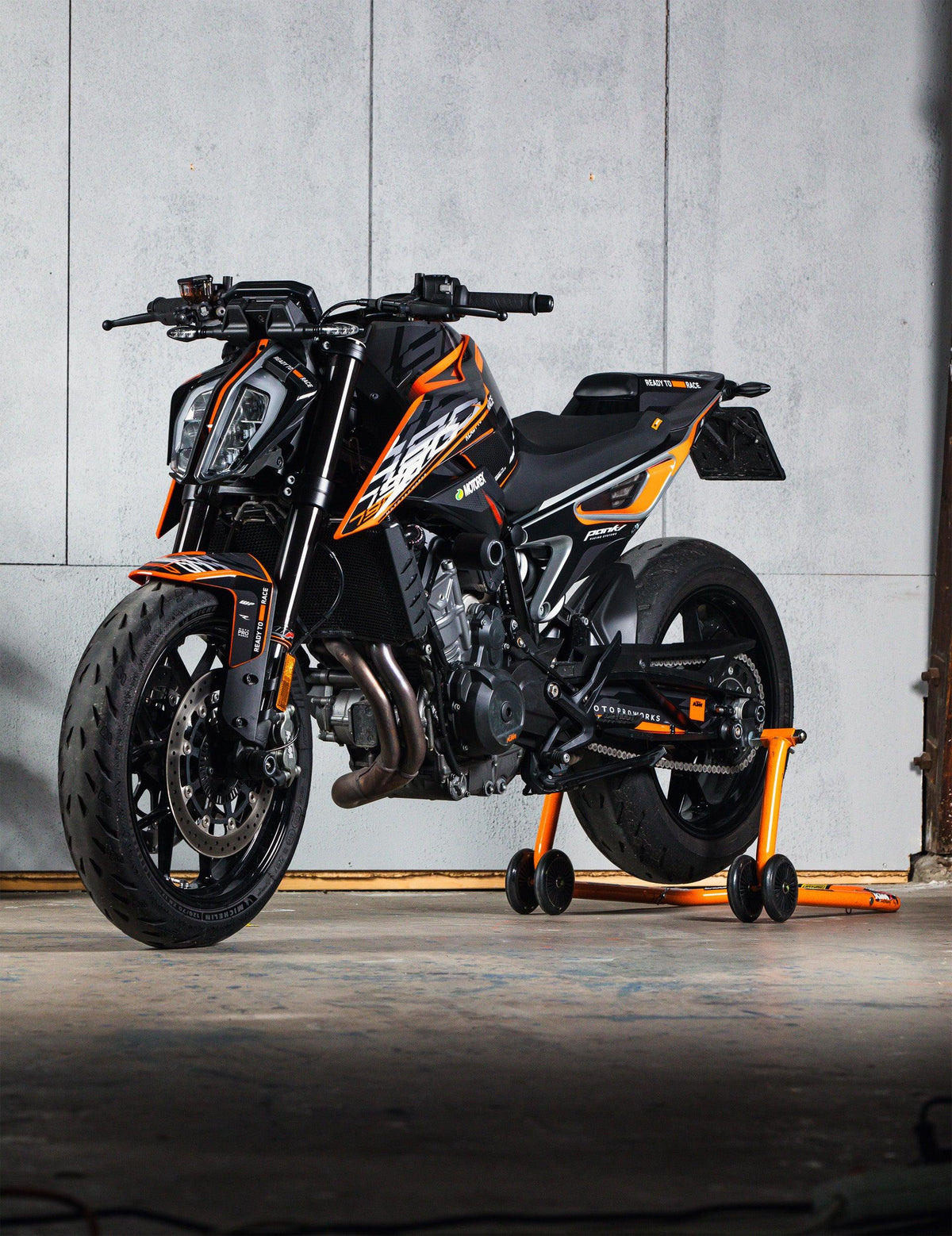 KTM 790/890 Duke GRAPHICS - "Warp" (Black/Orange) – MotoProWorks