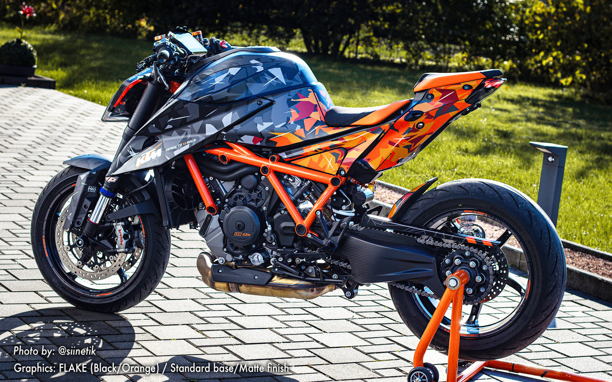 KTM 1290 Super Duke R 2020 - 2023 GRAPHICS - "Flake" (Black/Orange) – MotoProWorks