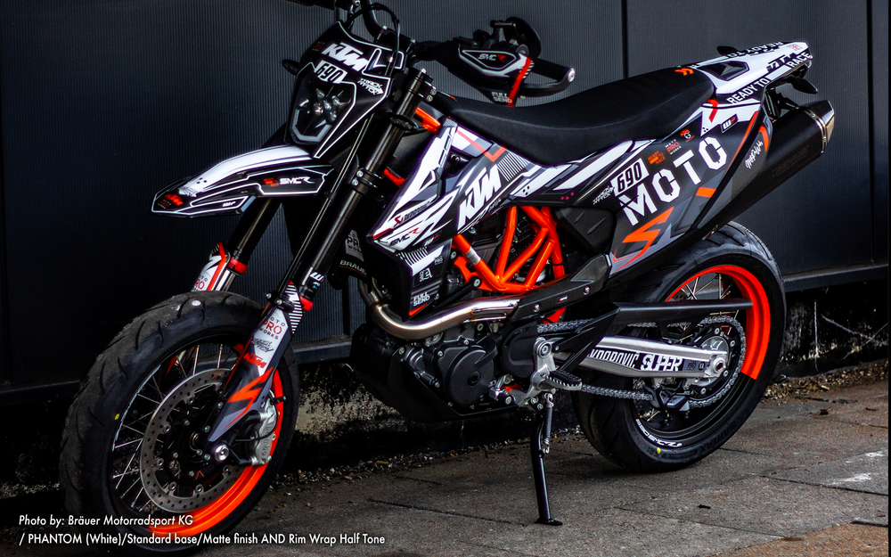 KTM 690 SMC-R GRAPHICS - "Phantom" (White) – MotoProWorks