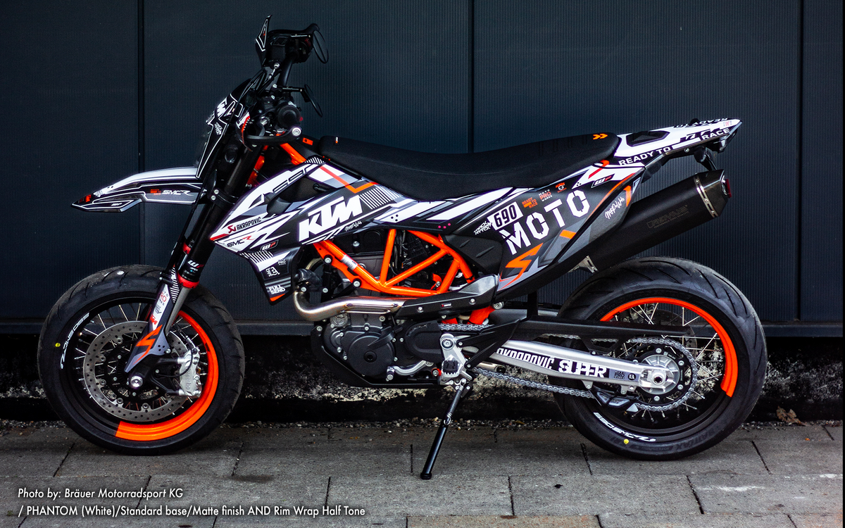 KTM 690 SMC-R GRAPHICS - "Phantom" (White) – MotoProWorks