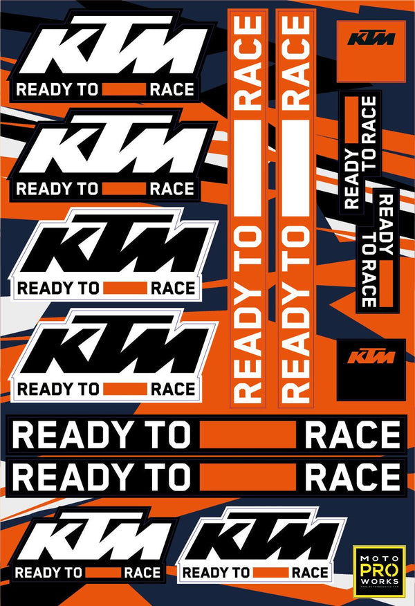 KTM Sticker Sheets - "Ready" - MotoProWorks | Decals and Bike Graphic kit