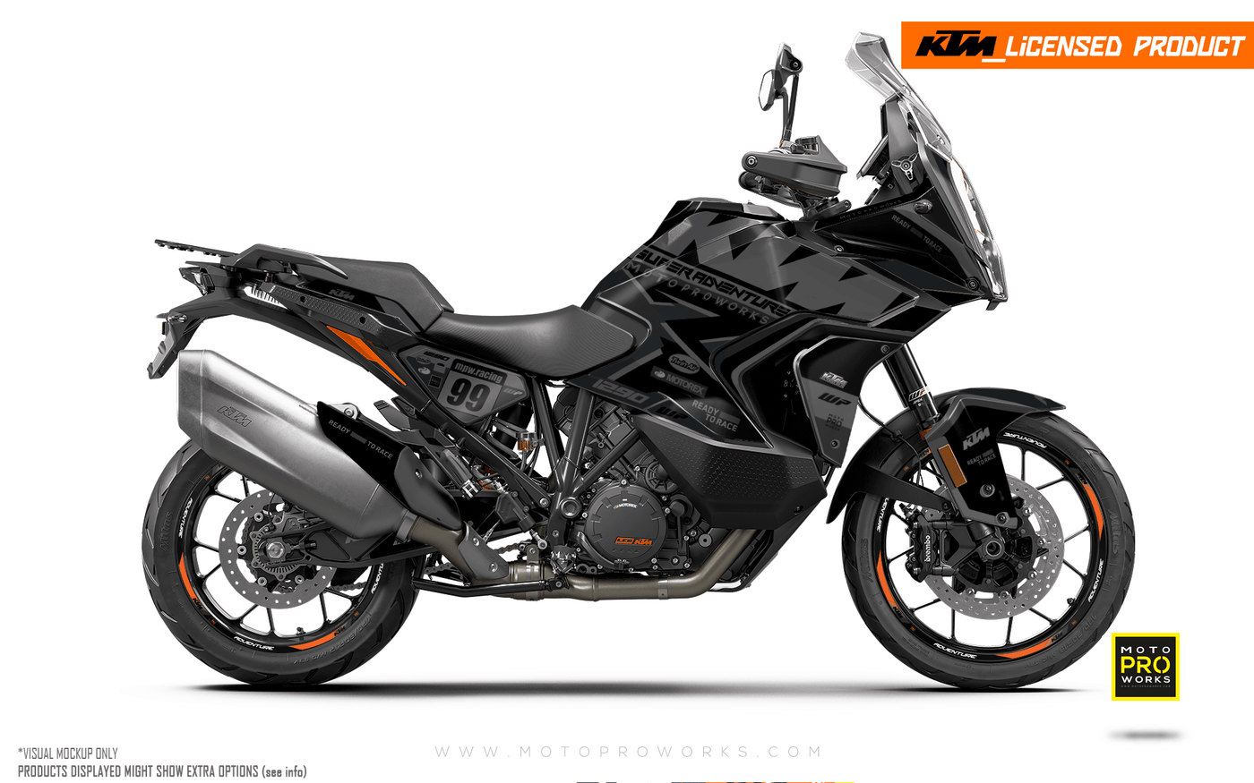 KTM 1290 Super Adventure GRAPHICS - "Atlantic" (Black) – MotoProWorks