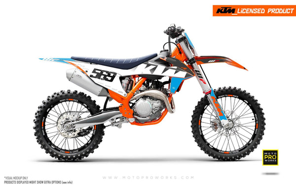 KTM GRAPHICS - EXC/SX "Ghost" (Blue/Orange) – MotoProWorks