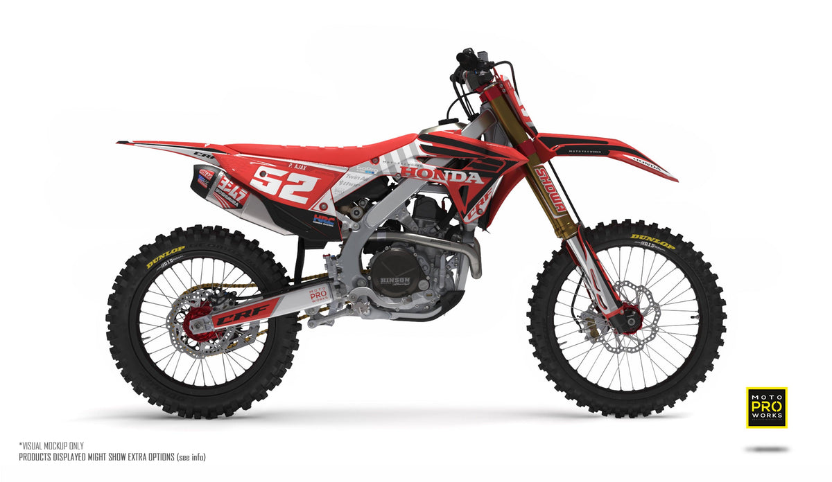 Honda GRAPHICS - "Theme" (Red) - MotoProWorks | Decals and Bike Graphic kit