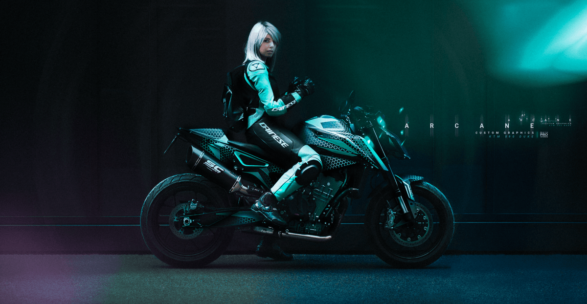 KTM 790/890 Duke GRAPHICS - "Arcane" (Turquoise) – MotoProWorks ...