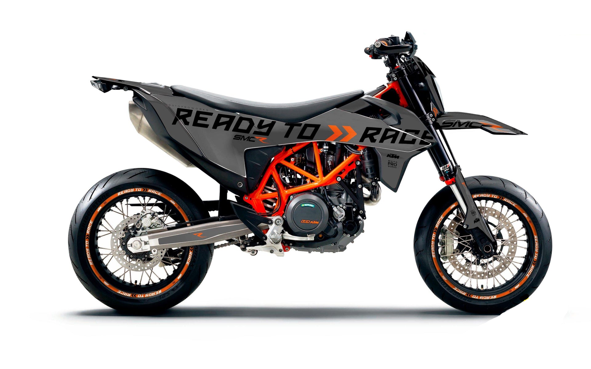 KTM 690 SMC-R GRAPHICS - "Ready2Race" (Grey) – MotoProWorks